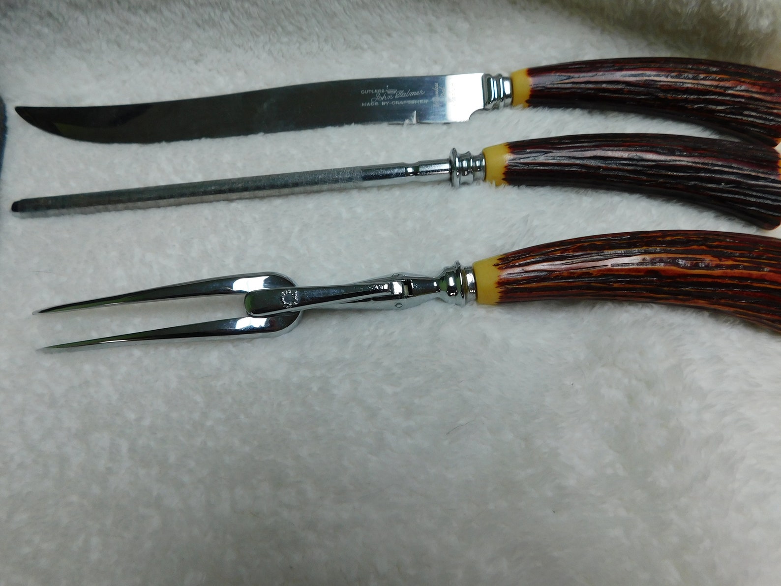 Vintage JOHN PALMER CARVING Set, Glo-hill Carving Knife, Fork ...