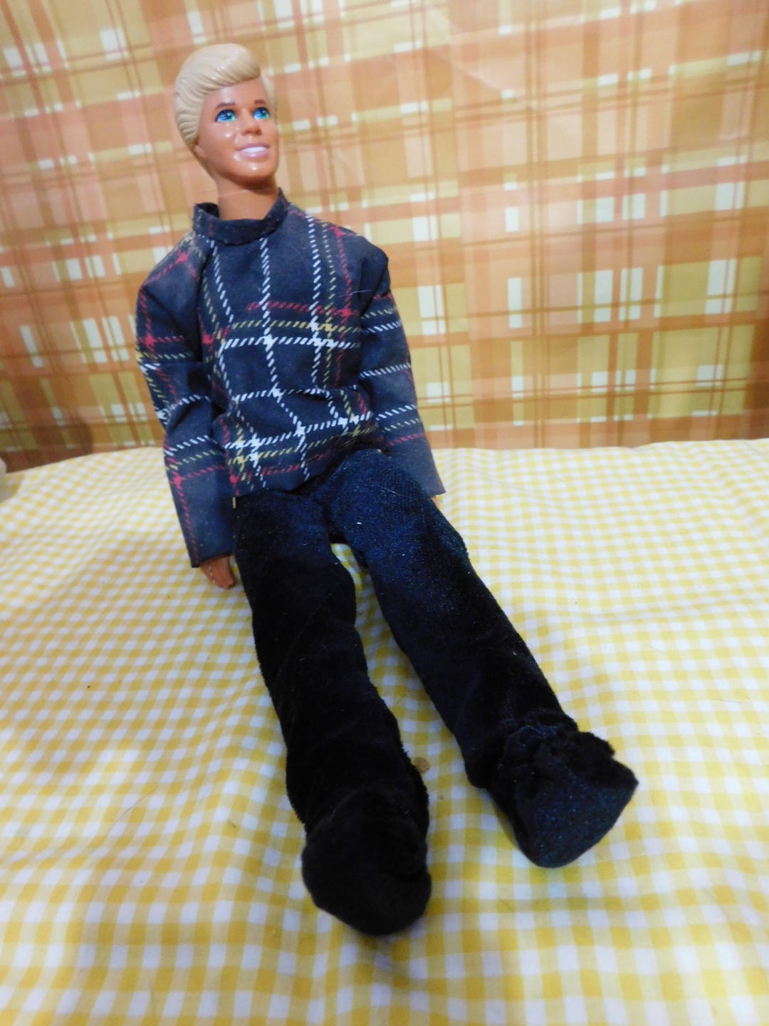 1968 Ken Doll Barbie Boyfriend Blue Eyes Blond Molded Hair Bendable ...