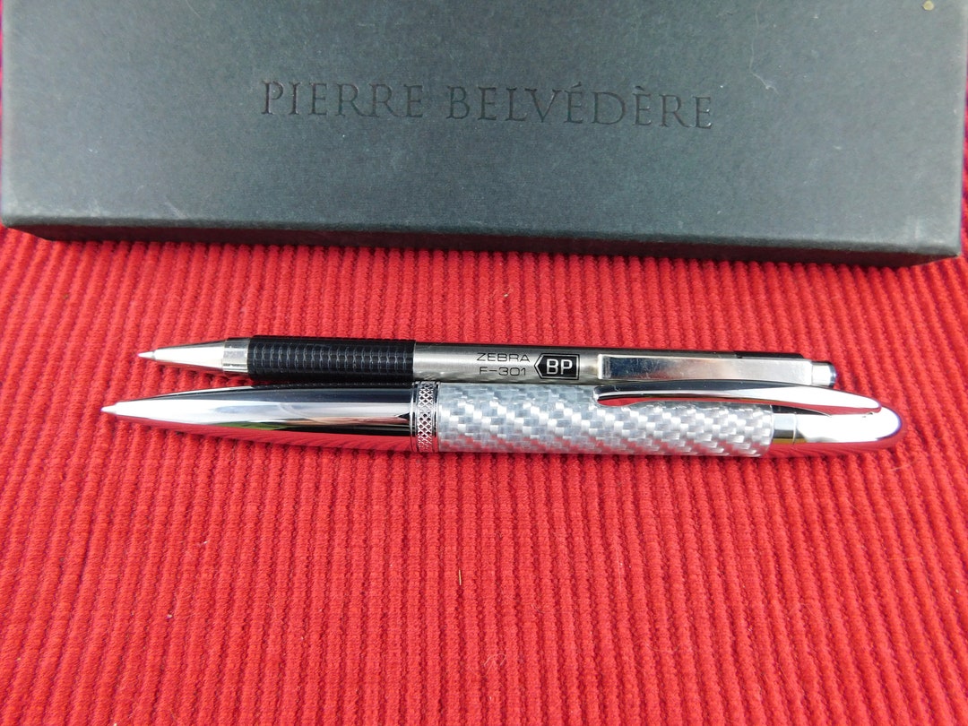 Pierre Belvedere Executive Ballpoint Pen, Silver/chrome & BP Zebra F ...