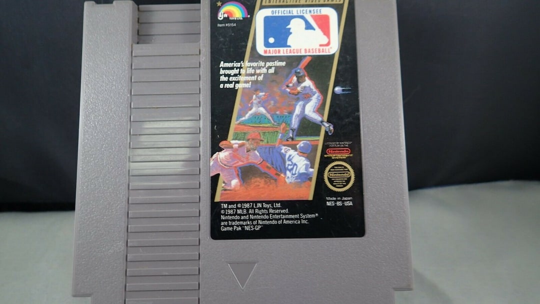 Major League BASEBALL Nintendo NES 1987 Japan RARE 3 Screw Back Grey ...