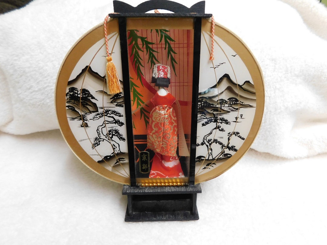 Vintage Japanese Geisha W/scroll Diorama Mt Fuji Diorama RARE - Etsy