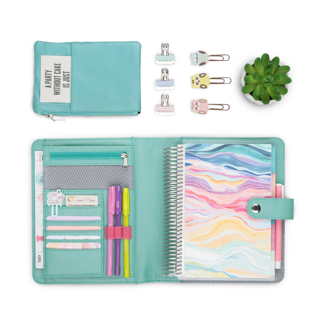 READY to SHIP Turquoise BROOKE A5 Planner Cover for Coil Bound ...