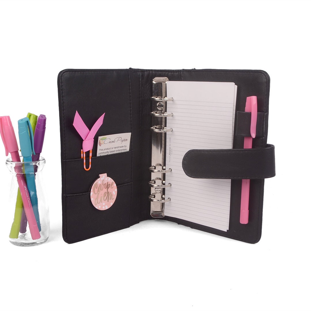 Chic Leather Personal Planner 6 Ring Lots of Pockets - Etsy