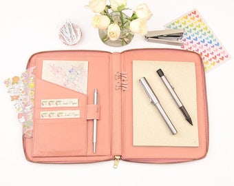 MAIDEN A5 Leather Compendium Full Leather Multiple Pockets | Etsy