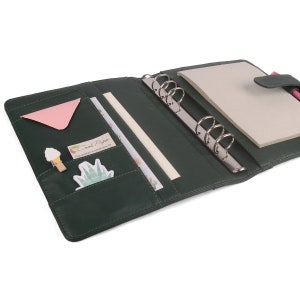 CLASSIC A5 Leather Ring Binder Planner 6 Ring, Lots of Pockets ...