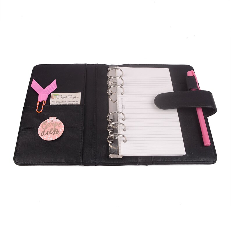 Chic Leather Personal Planner 6 Ring Lots of Pockets | Etsy