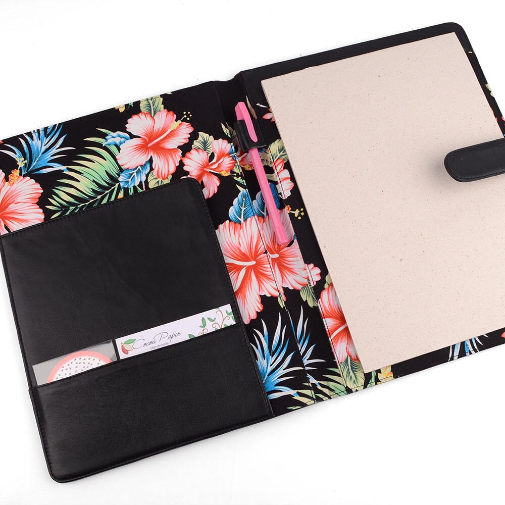 A4 / Full Size Fabric Lined Leather Padfolio / Portfolio / Pad | Etsy