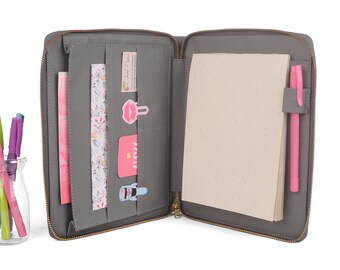 NATIVE A5 Leather Compendium Full Leather Multiple Pockets | Etsy