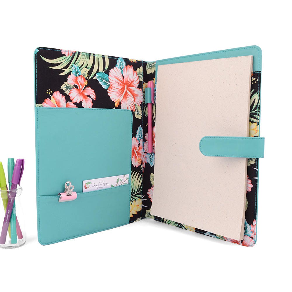 A4 / Full Size Fabric Lined Leather Padfolio / Portfolio / Pad - Etsy