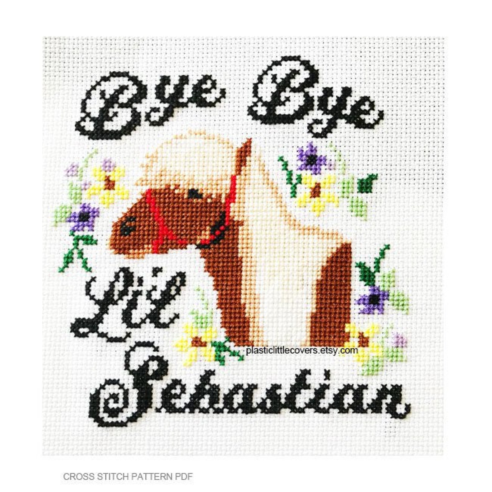 Lil Sebastian Cross Stitch Pattern – Parks and Rec TV Funny X Stitch ...