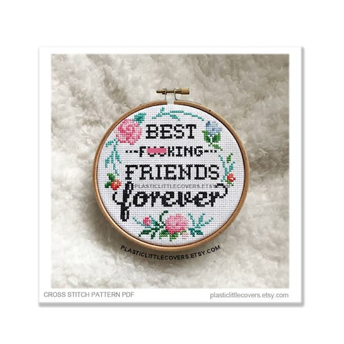 CROSS STITCH PDF Best Friends Downloadable Pattern and - Etsy