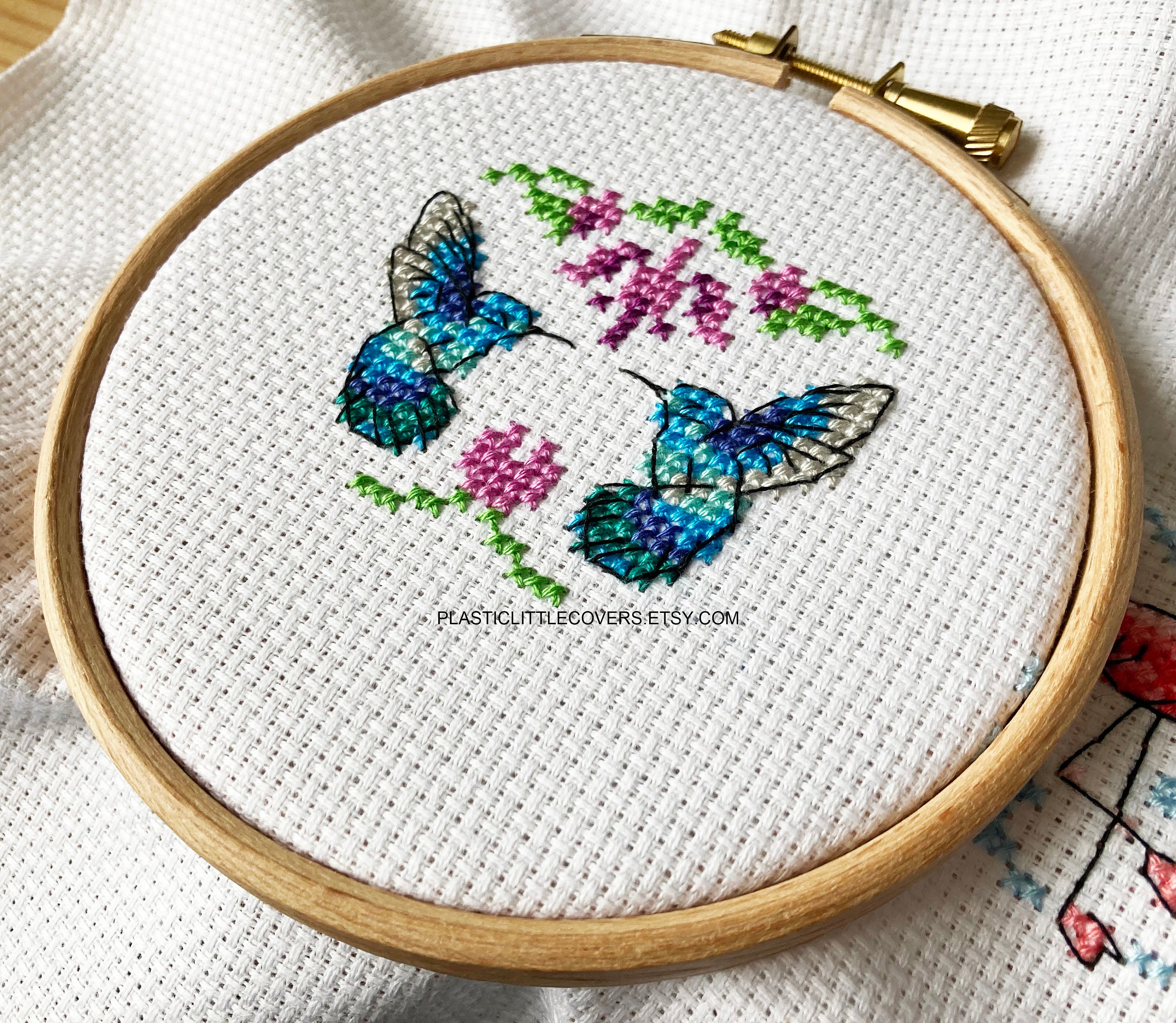Hummingbirds Cross Stitch Pattern Pdf. Modern Small Bird Cross | Etsy
