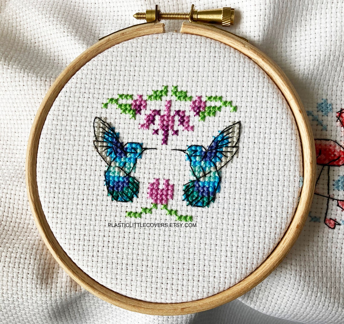 Hummingbirds Cross Stitch Pattern Pdf. Modern Small Bird Cross | Etsy