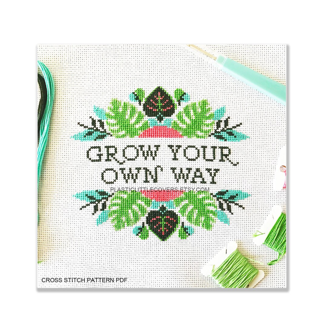 House Plant Cross Stitch Pattern PDF - Grow Your Own Way - Plant Lover ...