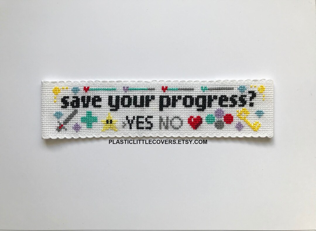 Bookmark Cross Stitch Pattern PDF - Save Your Progress? - Gamer Gift ...