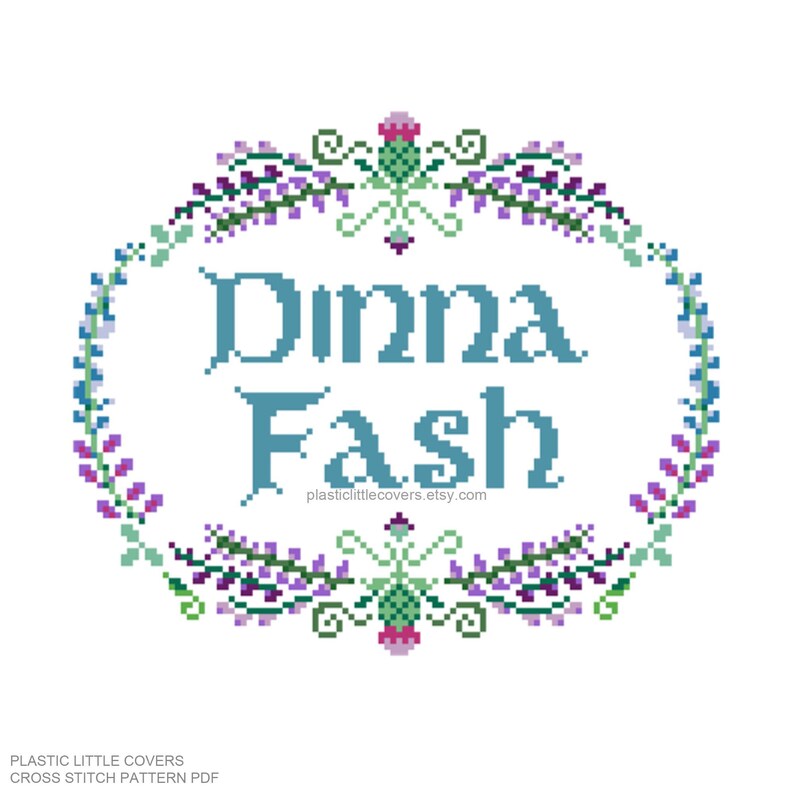 Modern Cross Stitch Pattern PDF - Dinna Fash - Outlander Inspired ...
