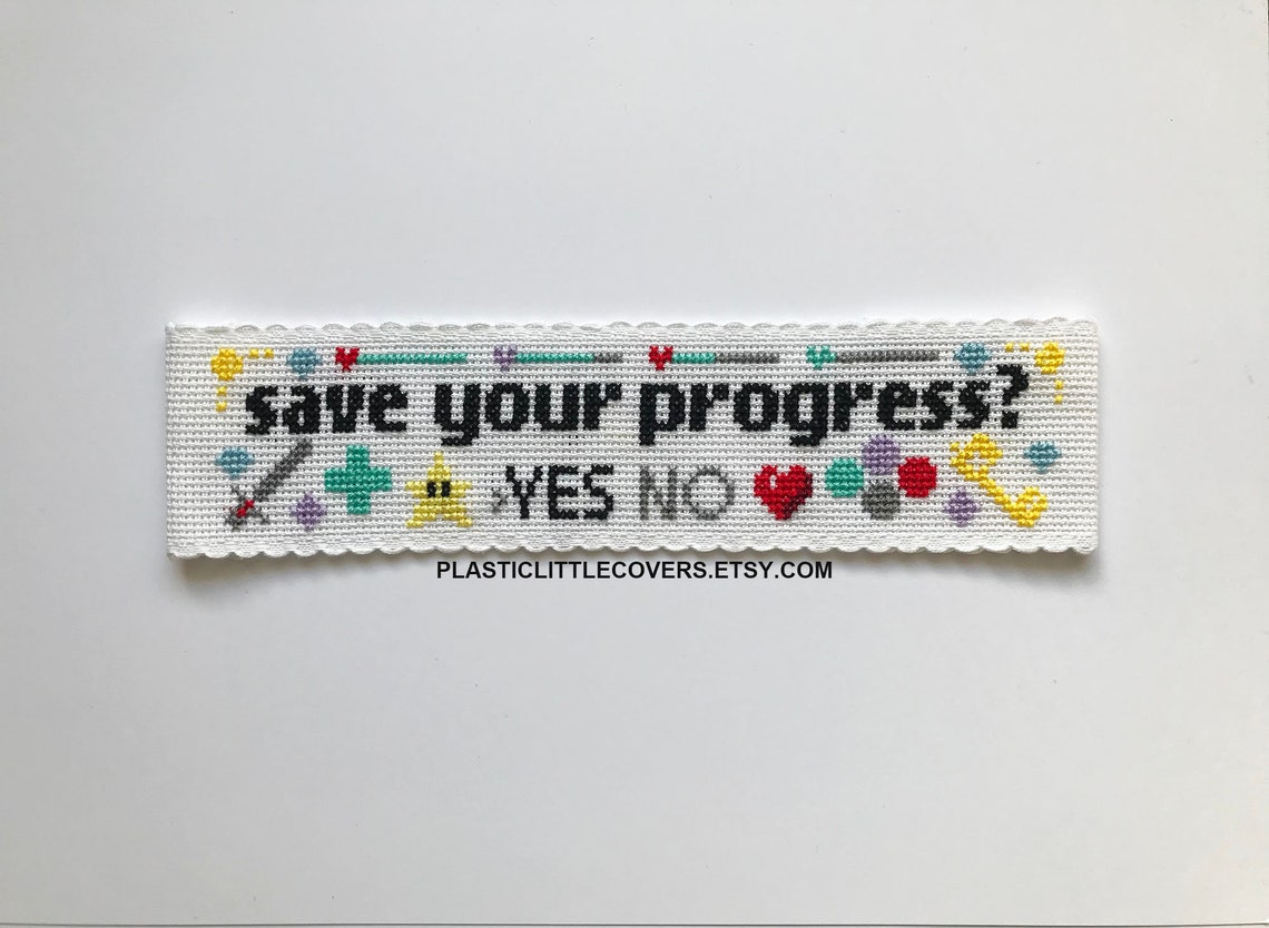 Modern Cross Stitch Bookmark Kit Save Your Progress Funny - Etsy UK