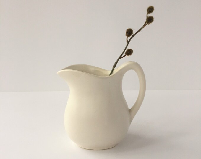 RESERVED White Pitcher, Vintage Ceramic Pitcher, Small White Pitcher ...
