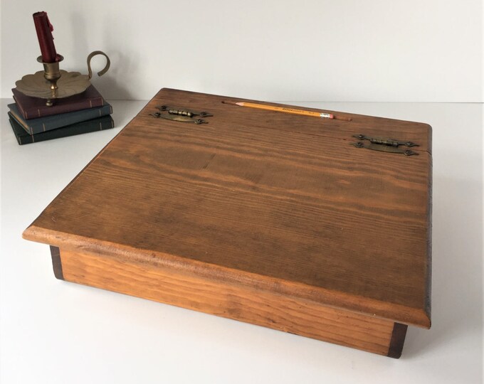 Vintage Lap Desk, Wooden Writing Box, Portable Writing Desk, Handmade ...