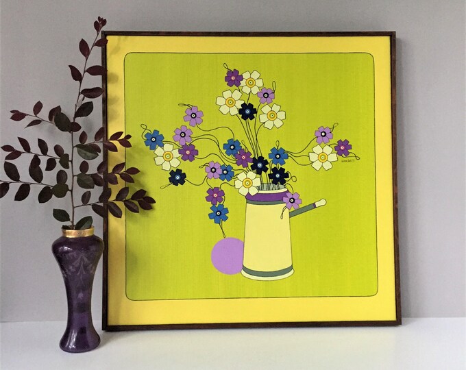 John Sember Original Painting, 1971 Canvas Art, Groovy Flower Power ...