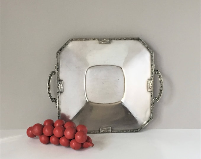 Antique Silver Plated Tray, Lawrence B Smith Co 1653, Art Deco Hors D ...
