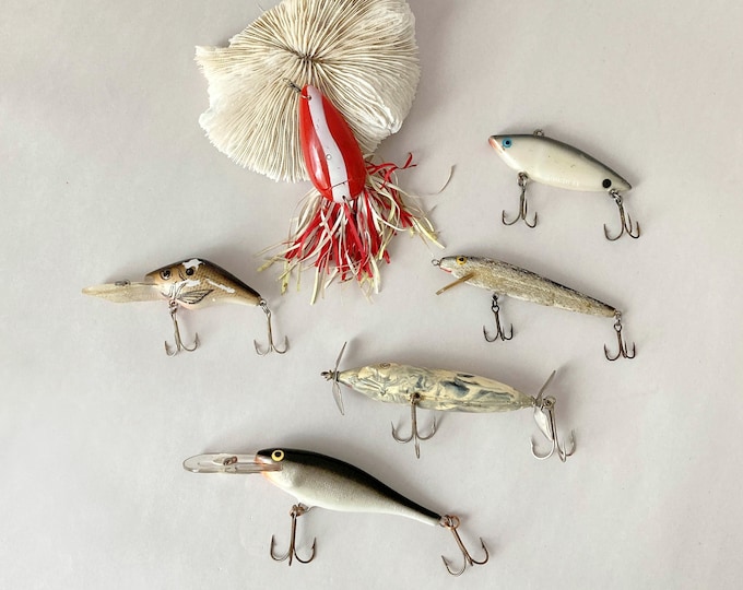 Collection of Six Vintage Fishing Lures Set No. 3 - Etsy