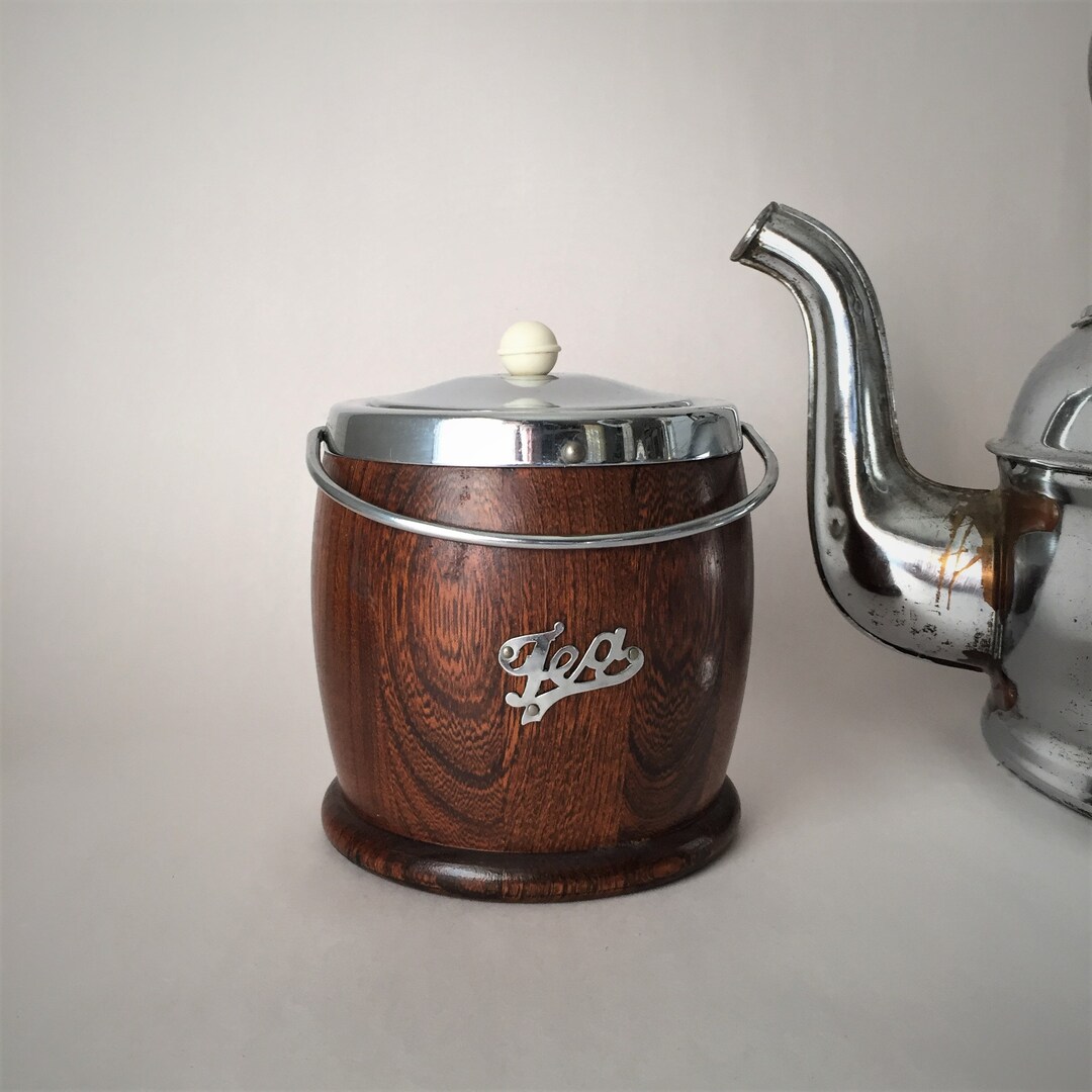 Vintage English Loose-leaf Tea Caddy | Oak Tea Storage Barrel of ...