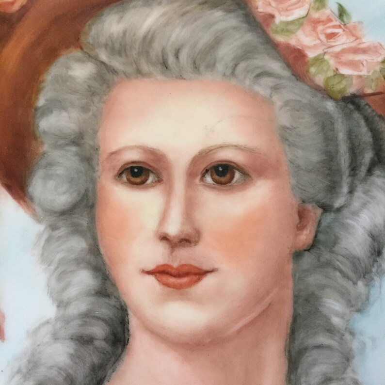 Vintage Rococo Style Female Portrait on Porcelain Framed - Etsy