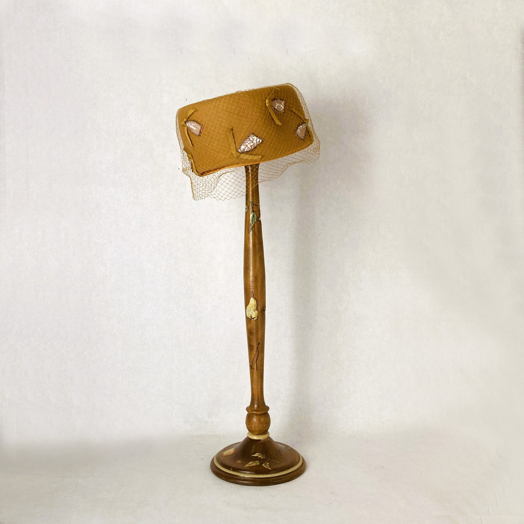 Vintage Store Millinery Display Stand With Hand Painted Embellishments ...