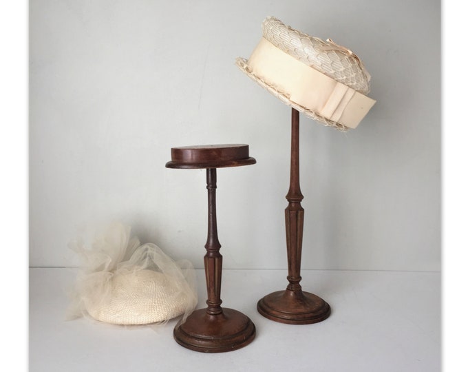 Antique Millinery Display Stands a Pair 17.5 in and 11.5 in ...