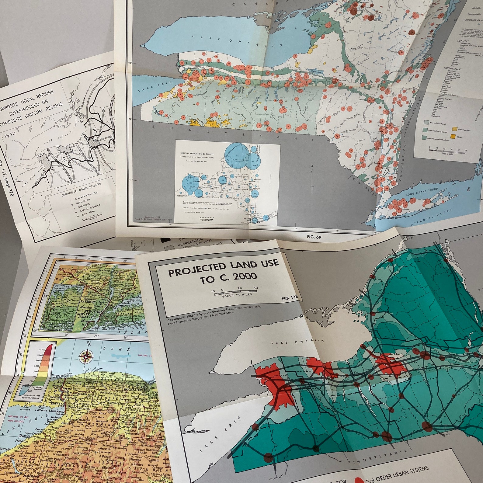 Vintage Book Geography of New York State With Foldout Maps John H ...