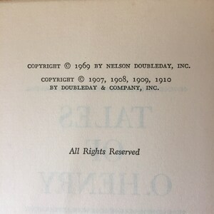 Vintage Book Tales of O Henry 1969 International Collectors Library ...