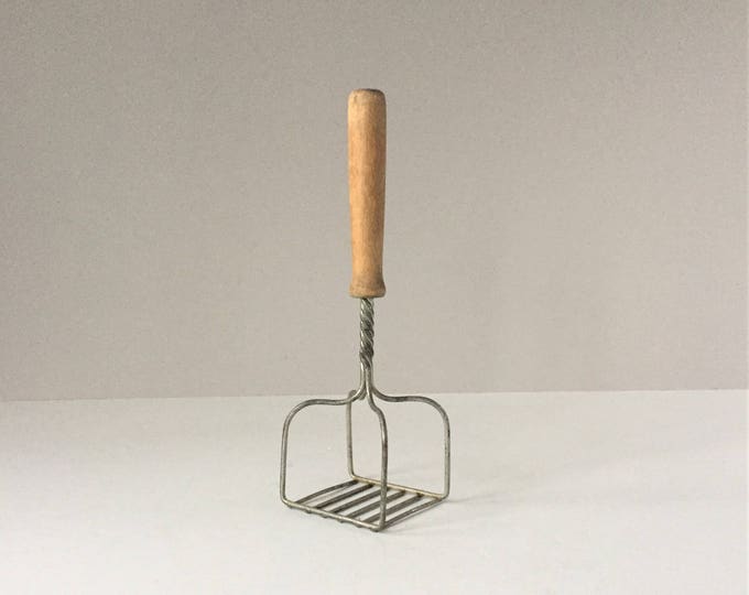 Vintage Potato Masher, Square Head Masher, Primitive Kitchen Utensils ...