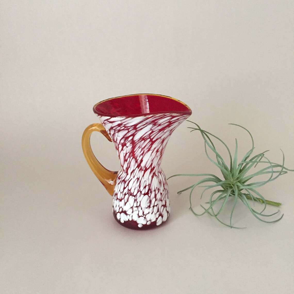 Vintage Rainbow Glass Company Hand Blown Art Glass Pitcher | Etsy