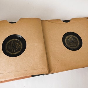 Nine 10-inch Vintage 78 RPM Shellac Records in Storage Album Various ...