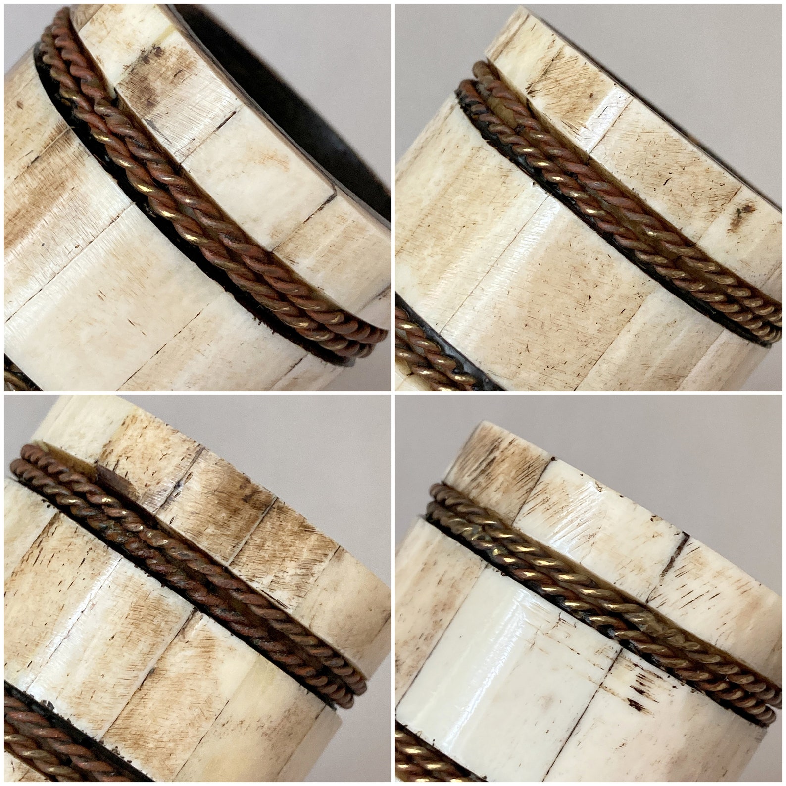 Vintage Bone and Brass Napkin Rings Set of 4 Hand Crafted - Etsy