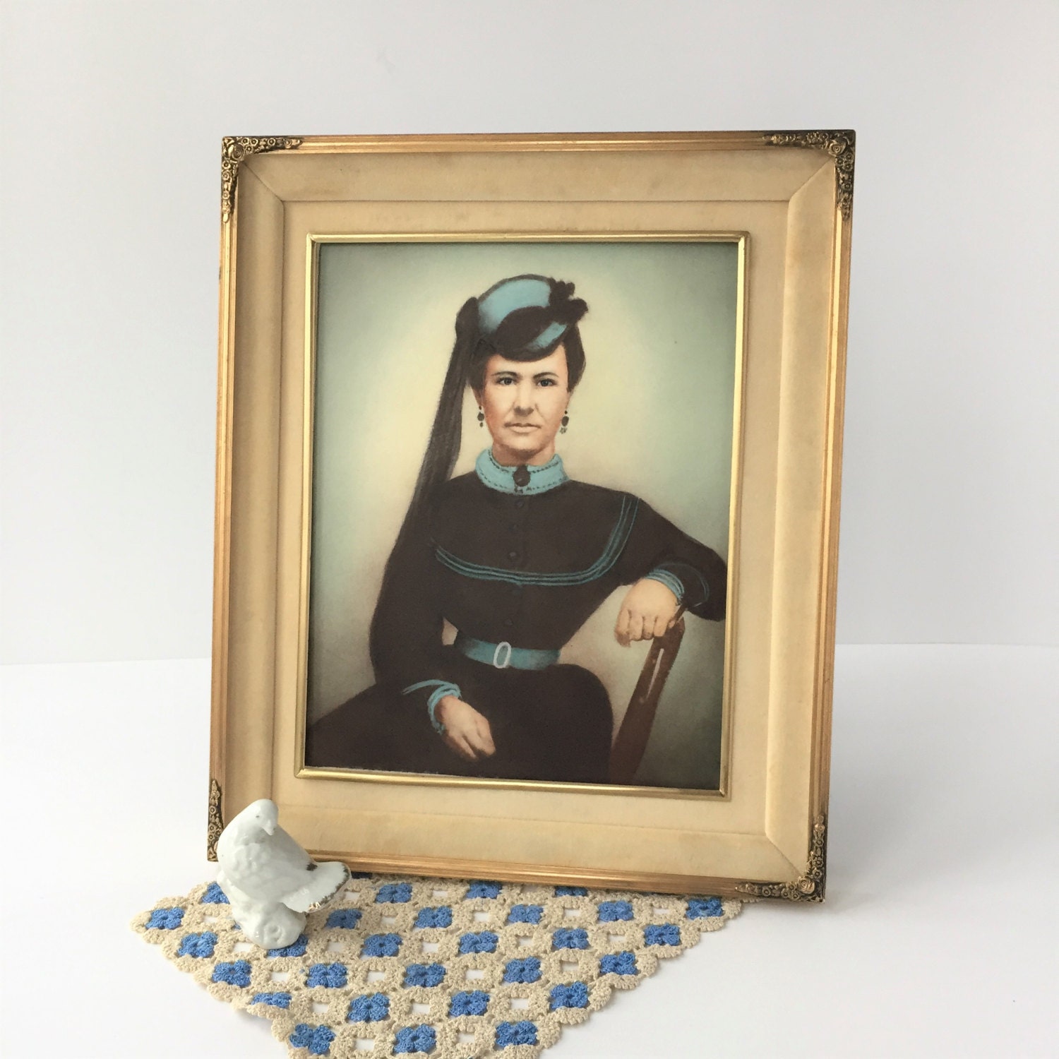 Framed Photograph of Victorian Woman in Half Mourning Dress | Etsy