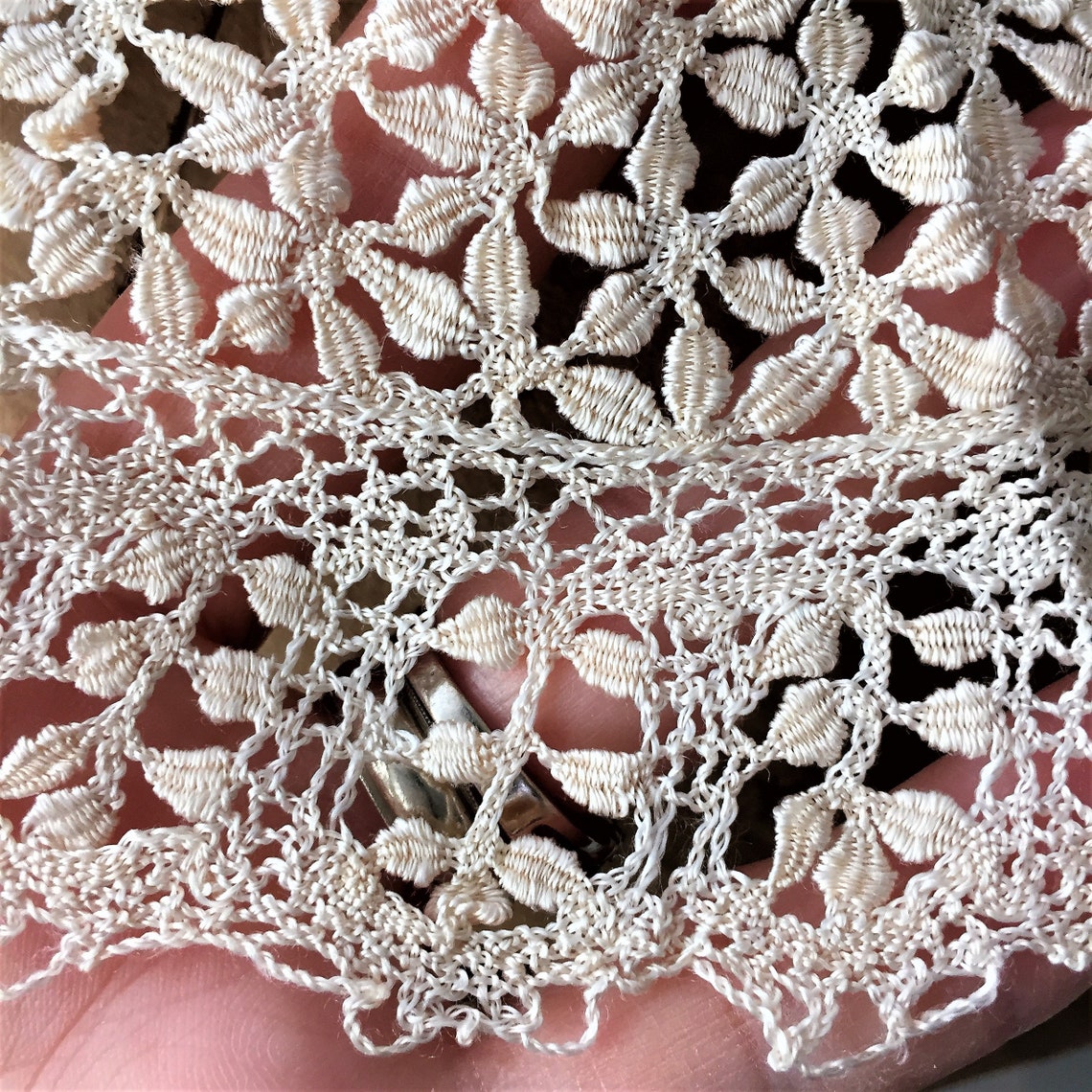 Vintage Ecru Silk Lace Maltese Collar | Hand Crafted Wide Collar for ...