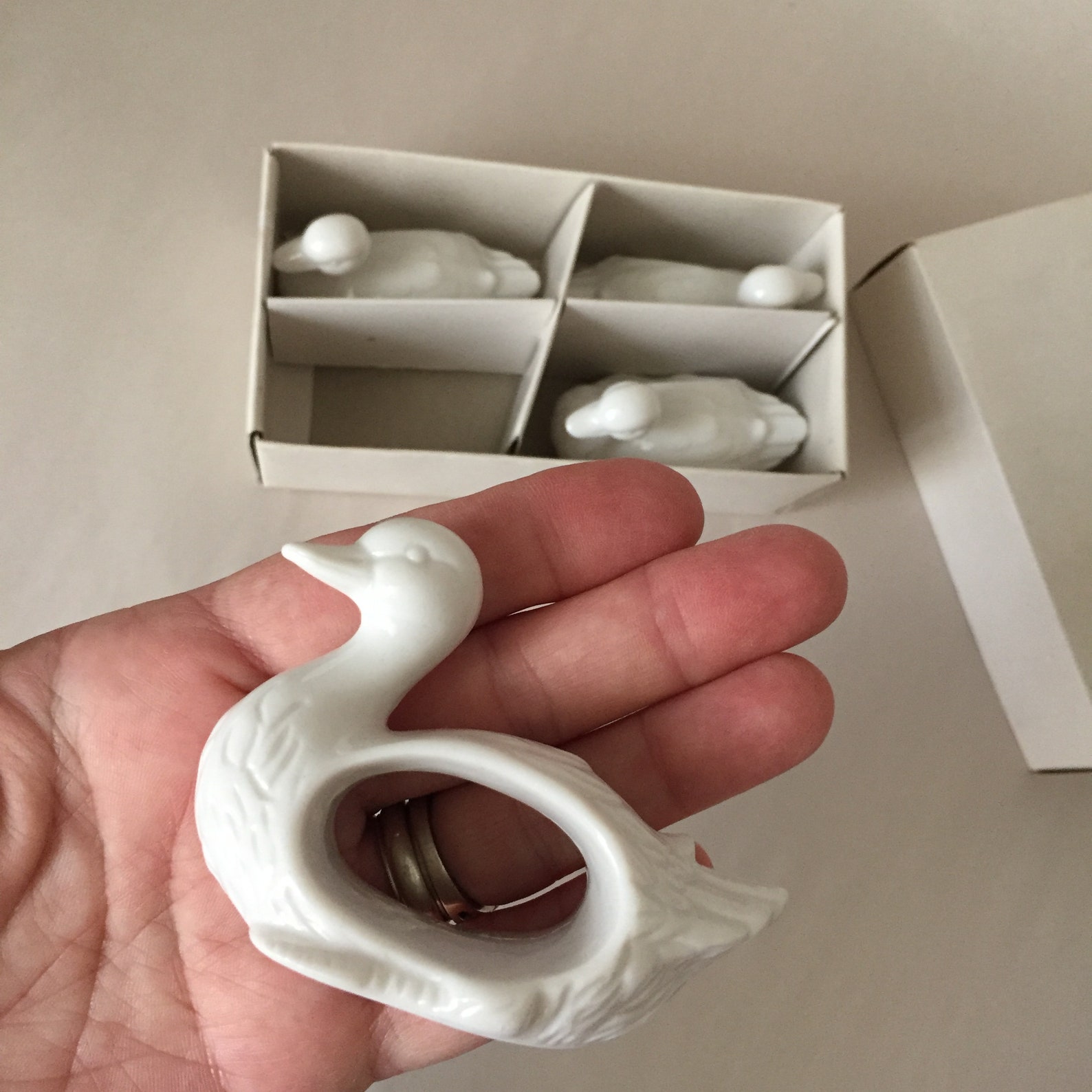 Vintage Porcelain Duck Napkin Rings Set of 4 Shafford Napkin | Etsy