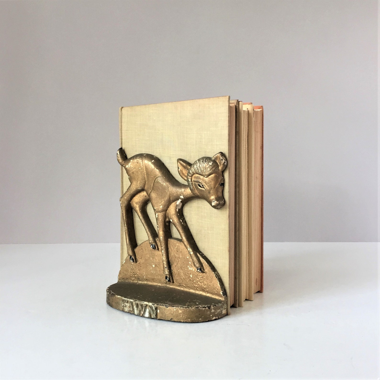Vintage Fawn Bookend Cast Iron Doorstop Bambi Bookend Deer - Etsy