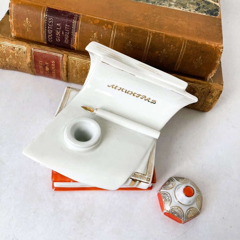 Vintage Porcelain Inkwell by the Lomonosov Porcelain Factory - Etsy