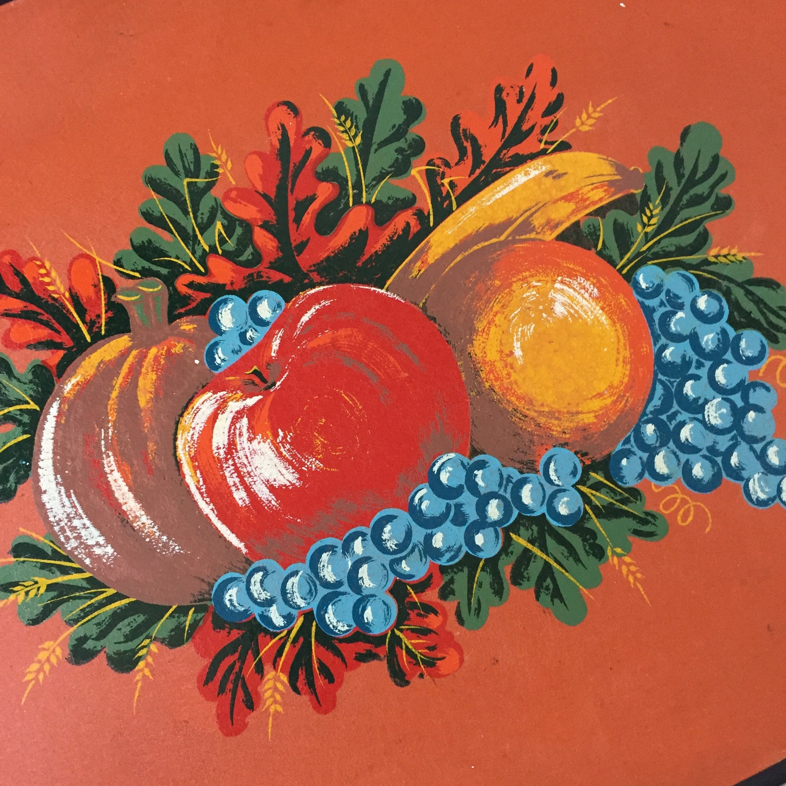 1960s Tray, Vintage Serving Tray, Hand Painted Pressboard Fiberboard ...