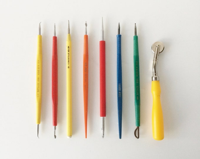 Vintage Stylus, Lot of Eight Styluses, AB Dick, Heyer Ca. 1970s 1980s ...