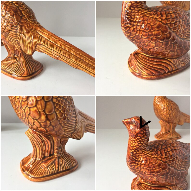 Pair Ceramic Pheasants Two Porcelain Pheasants Vintage Bird | Etsy