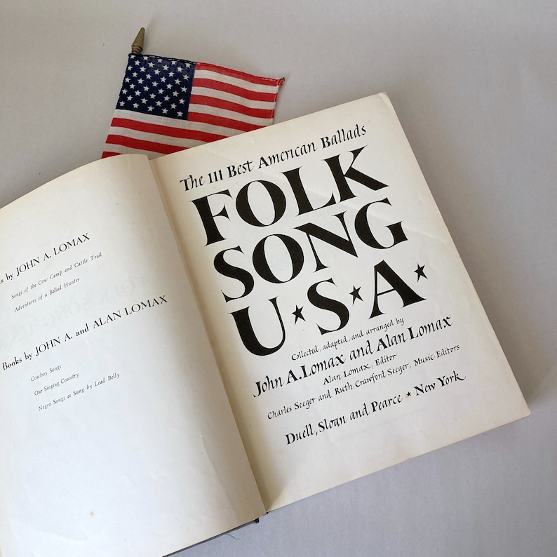 Vintage 1947 Folk Song USA Book, Lomax First Edition - Etsy