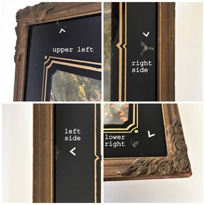 Large Reverse Painted Frame, Vintage Framed Print, Black and Gold ...