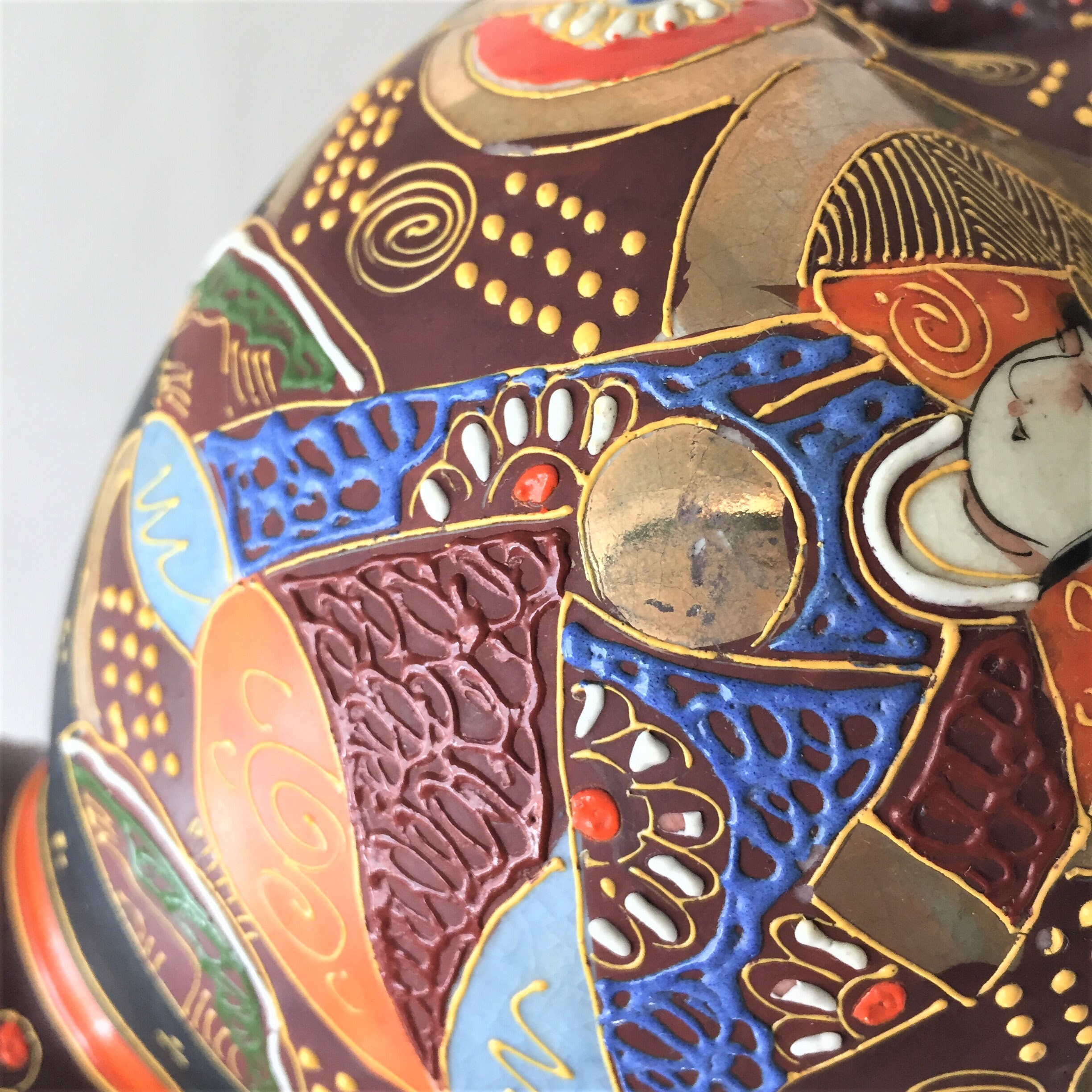 Vintage Hand Decorated Moriage Vase 7.5 Inches | Electic Asian Decor ...