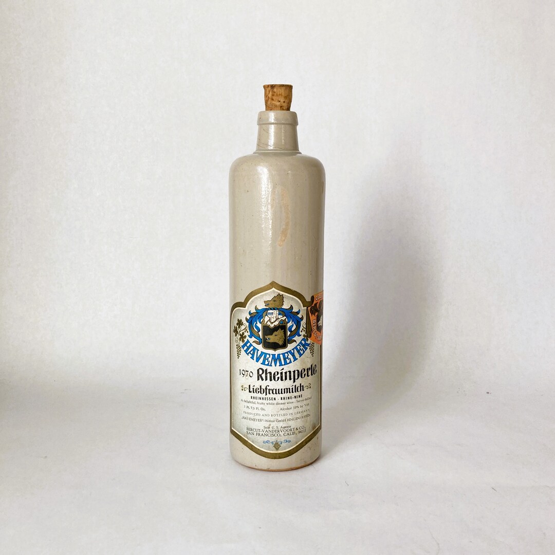 Vintage 1970 Rheinperle Liebfraumlich Stoneware Bottle | Havemeyer ...