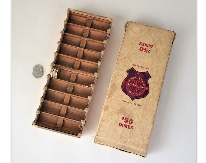Vintage Lonson Manufacturing Coin Box for Dimes | Bankers Coin Tray ...