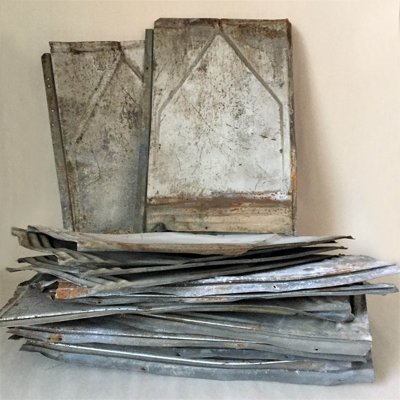 Vintage Metal Roofing Tiles From Old Texas Barn 13.75 X - Etsy